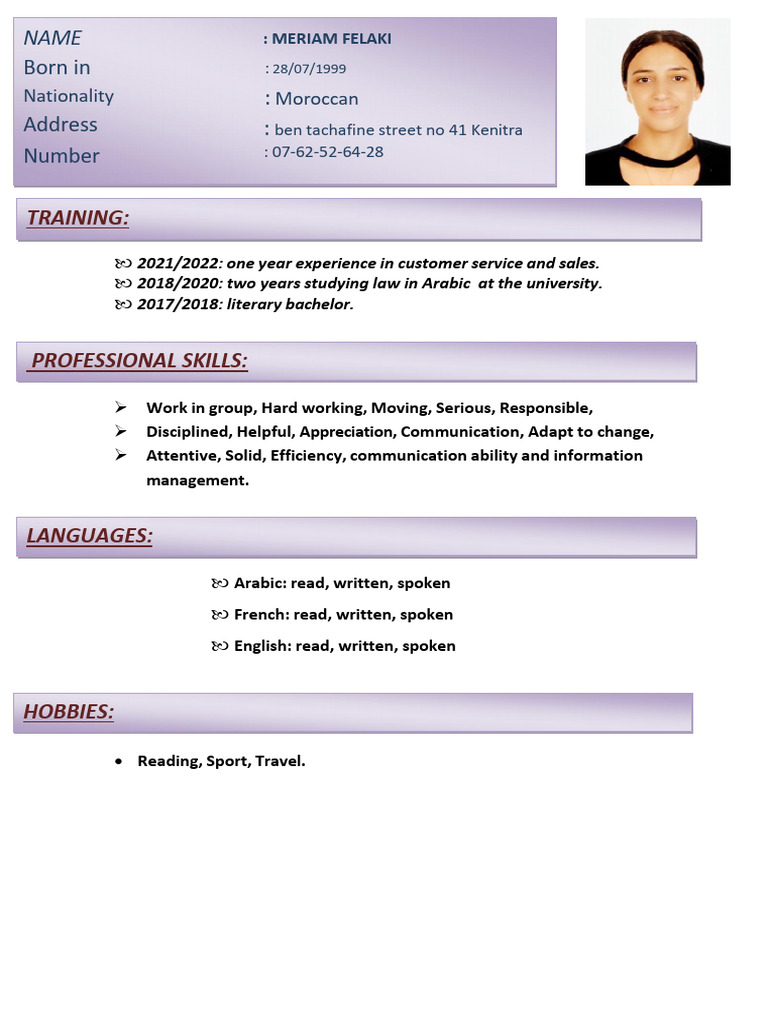 CV Meriem Felakii v2 | PDF