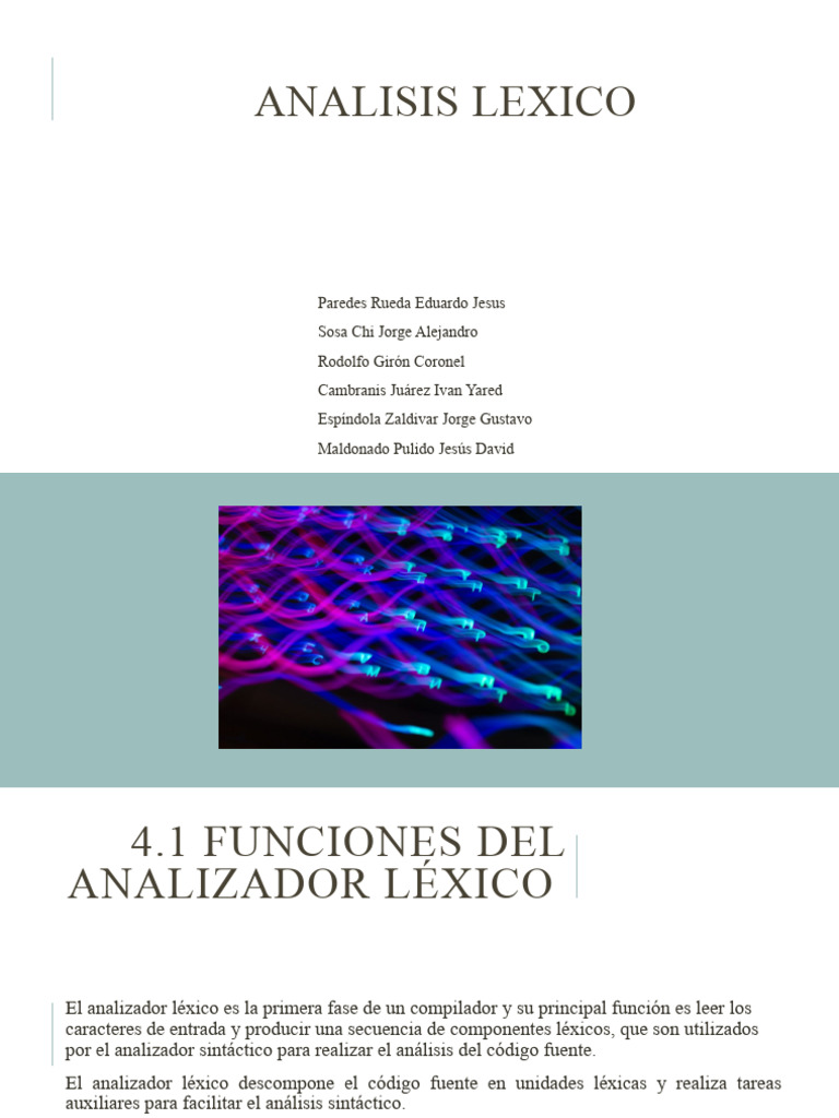 ANALISIS LEXICO Peresentacion | PDF | Analizando | Lingüística
