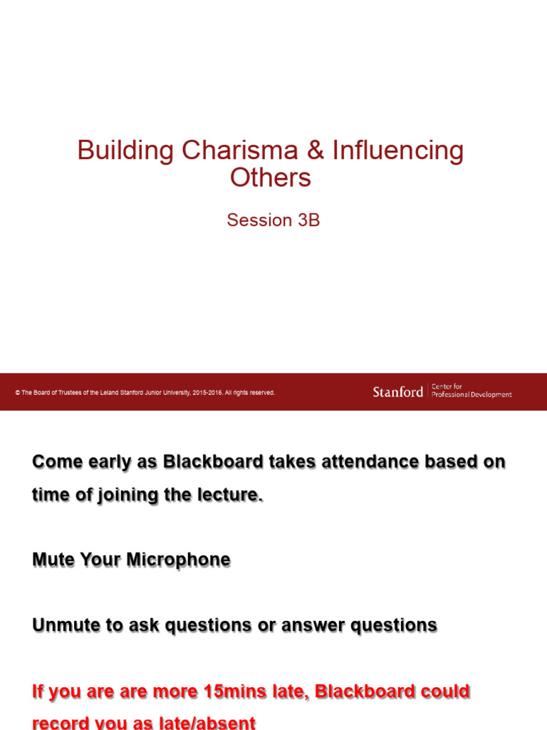 3B - Building Your Charisma & Influencing Others & Leading For Creative ...