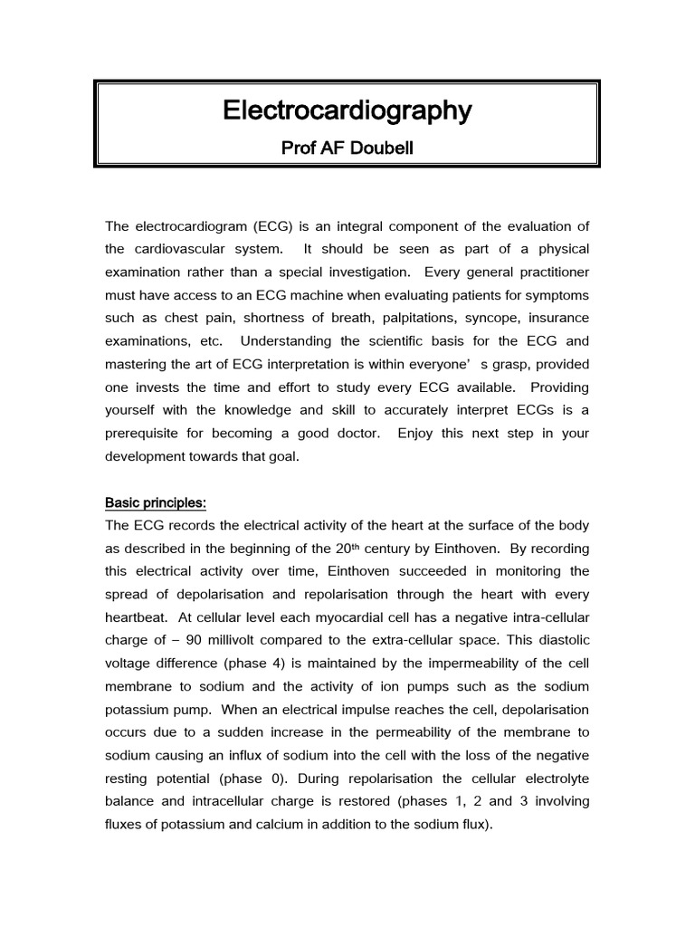ECG notes_Eng_Doubell 2016 | PDF | Electrocardiography | Electrophysiology