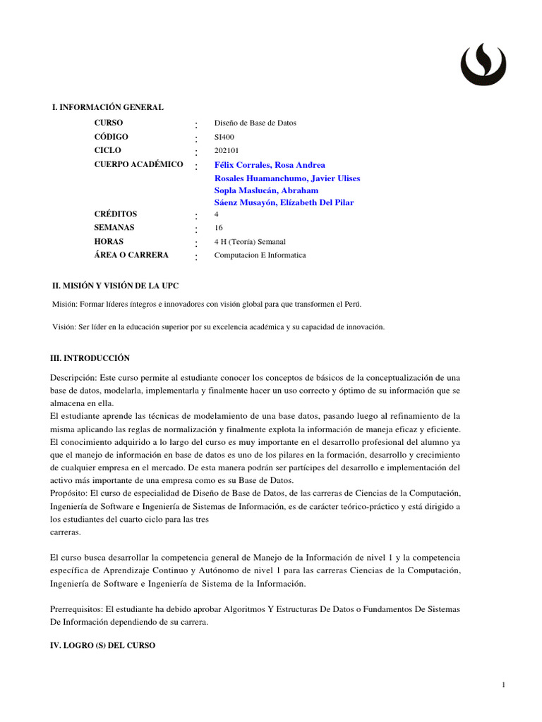 SI400_Diseño_de_Base_de_Datos_202101 | PDF | Bases de datos | SQL SI400_Diseño_de_Base_de_Datos_202101 | PDF | Bases de datos | SQL