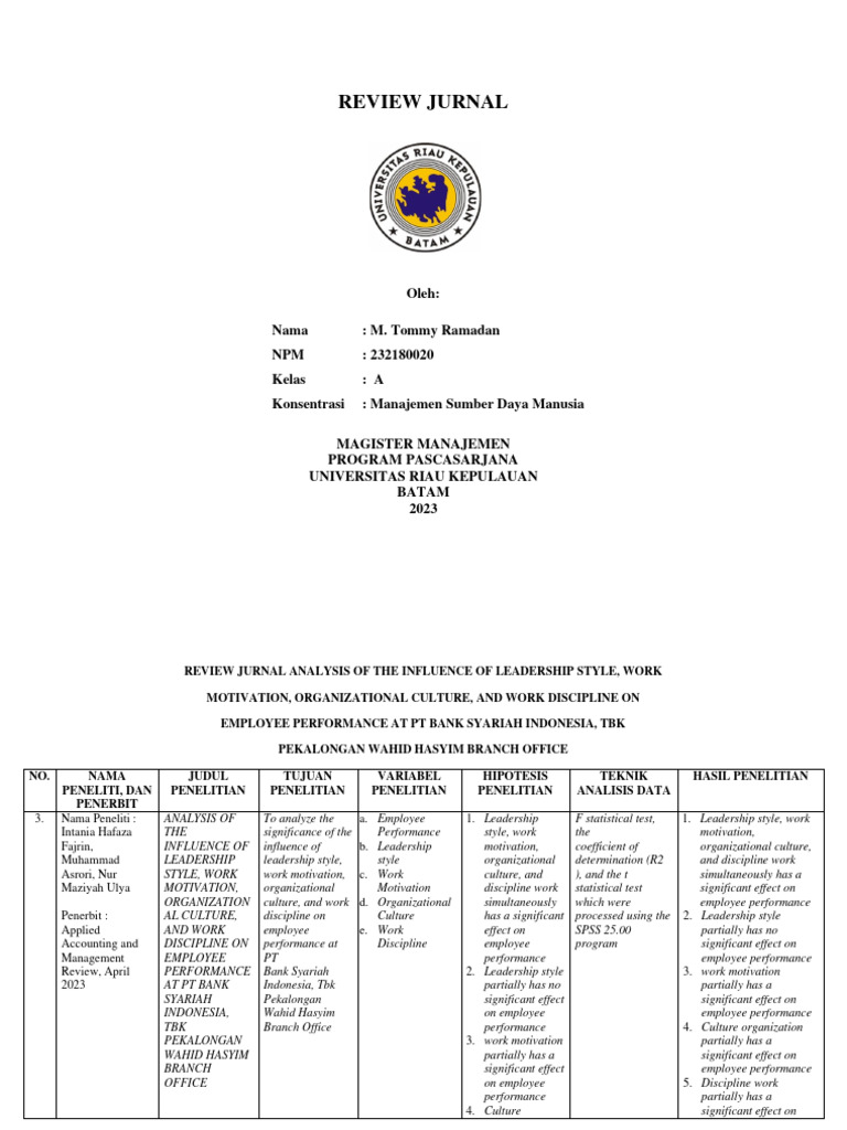 REVIEW JURNAL - M. Tommy Ramadan - 232180020 | PDF | Industrial Organization | Business
