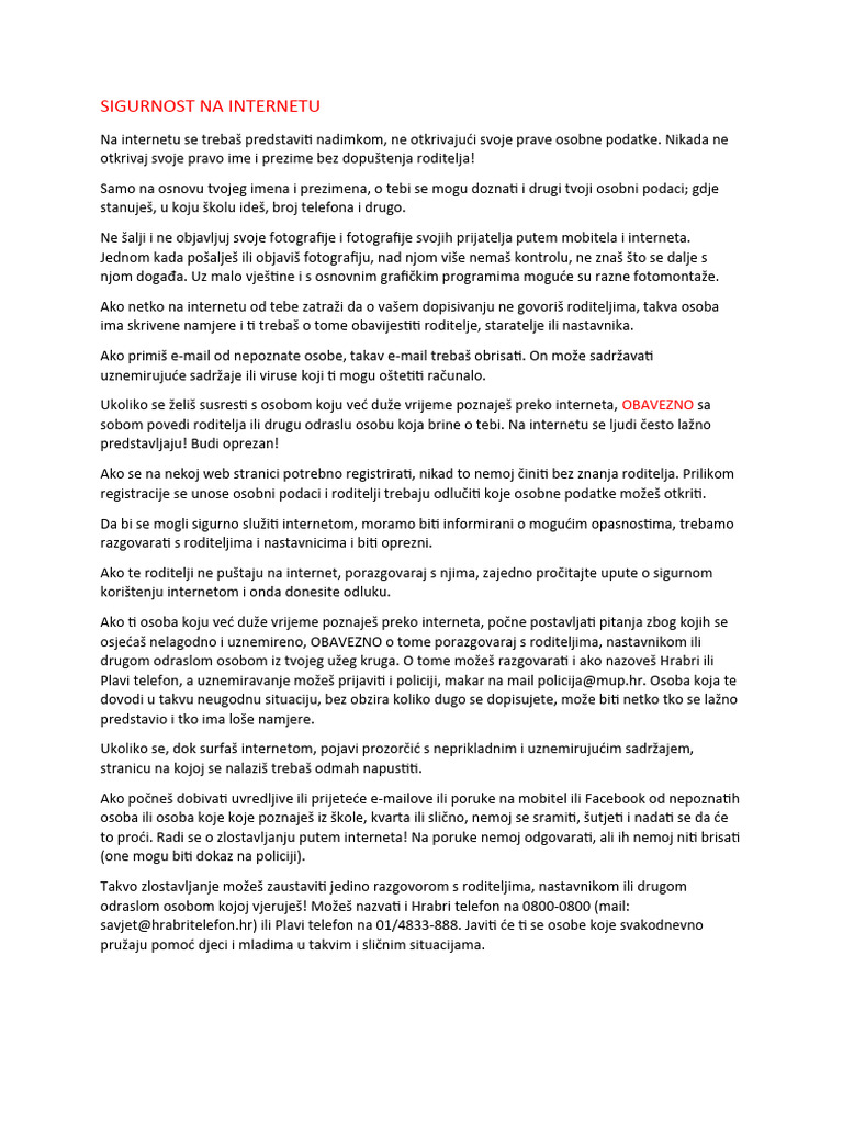 Sigurnost Na Internetu | PDF
