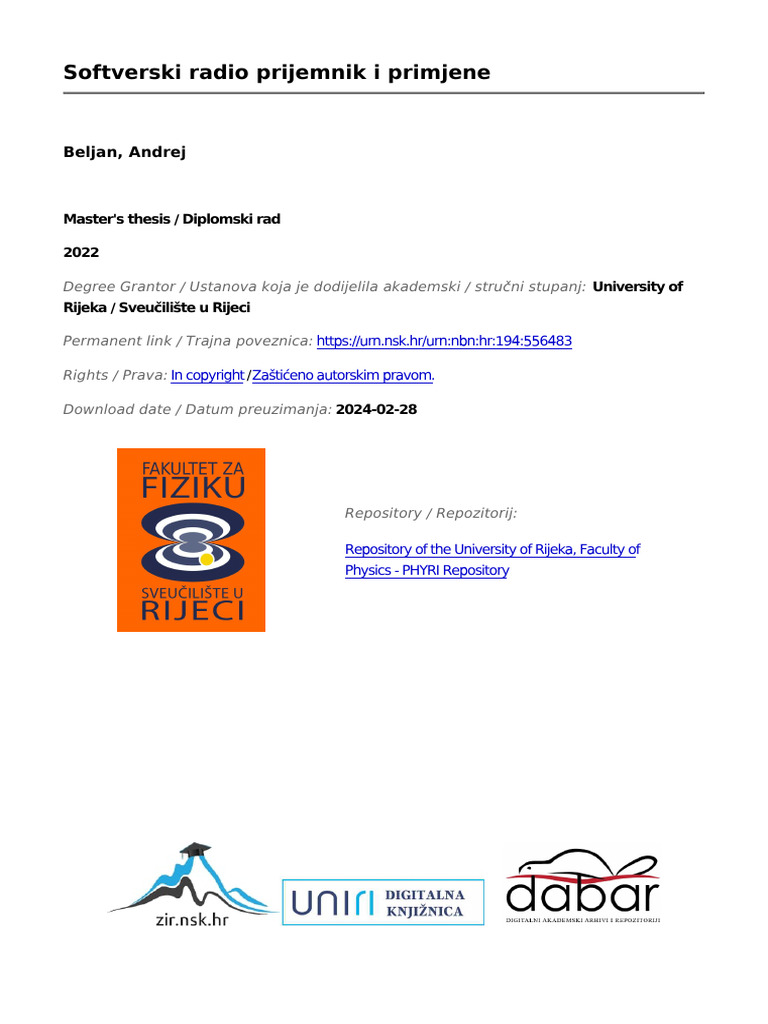 Softverski Radio Prijemnik | PDF