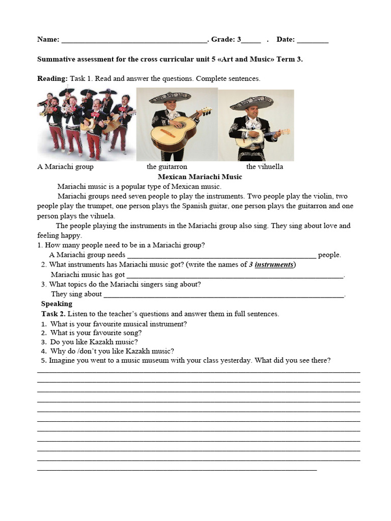 Sa Grade 3 Unit 5 Art and Music | PDF | Musical Instruments | Musicology