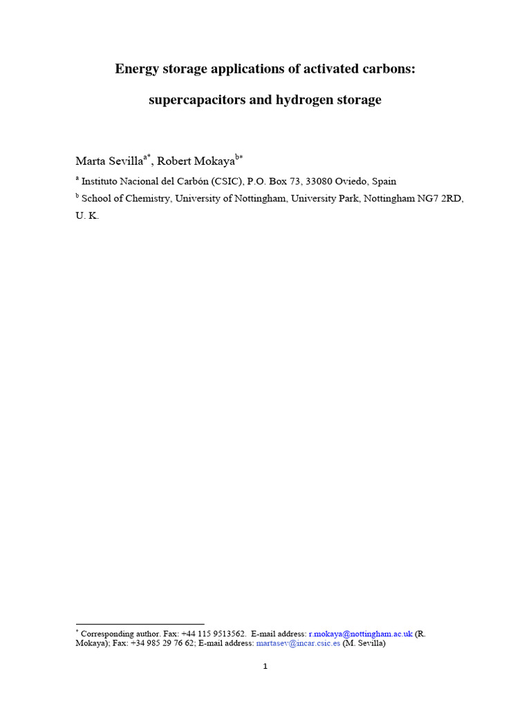 Energy Storage Applications Sevilla | PDF | Nature | Chemical Substances
