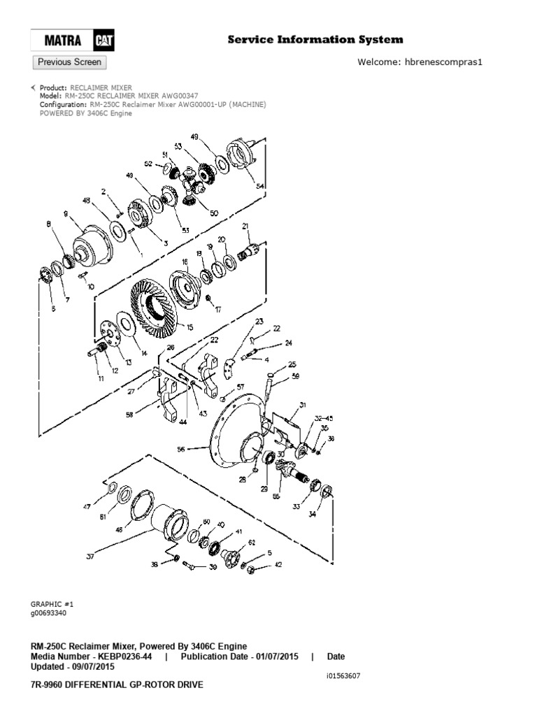Diferencial Cat RM-250C | PDF | Screw | Manufactured Goods