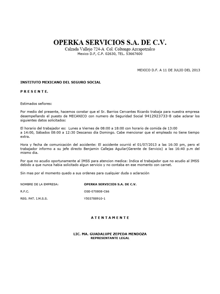 Carta Aclaratoria IMSS Formato ST7 | PDF | México