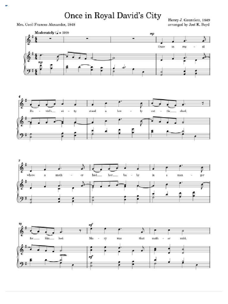 Once in Royal David S City | PDF