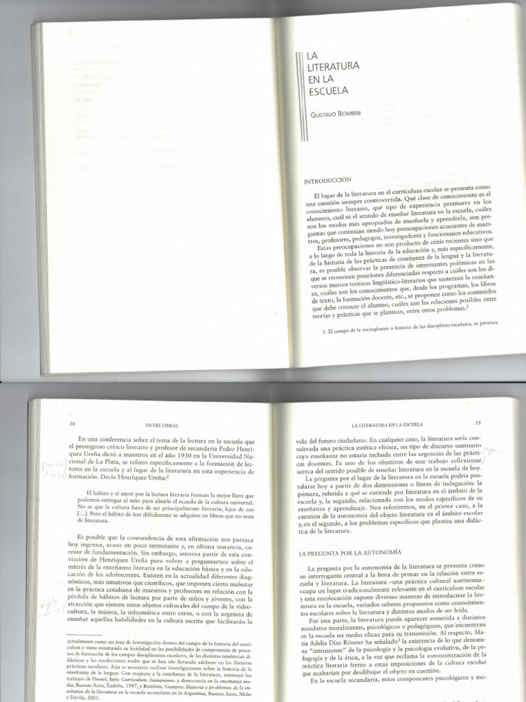 Bombini. La Literatura en La Escuela | PDF