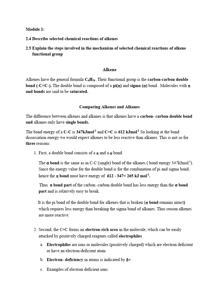 2 4-2 5 (Alkenes) | PDF | Alkene | Chemical Reactions