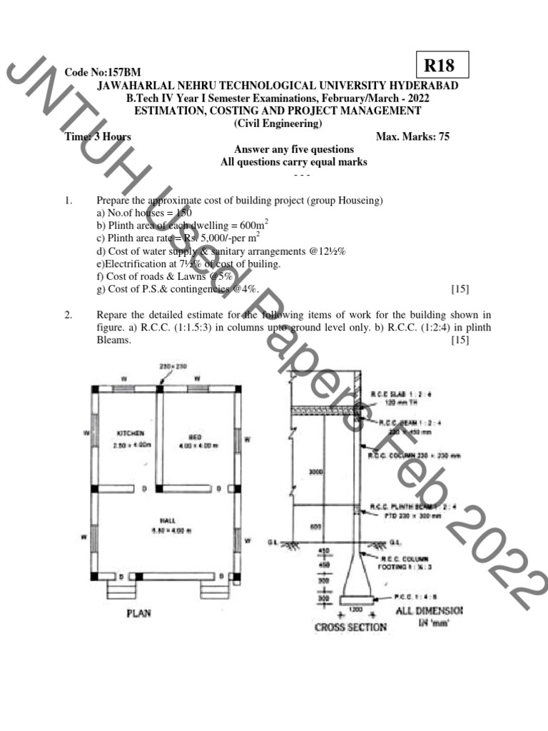ESTIMATION COSTING AND PROJECT MANAGEMENT FebruaryMarch 2022 | PDF | Technology & Engineering
