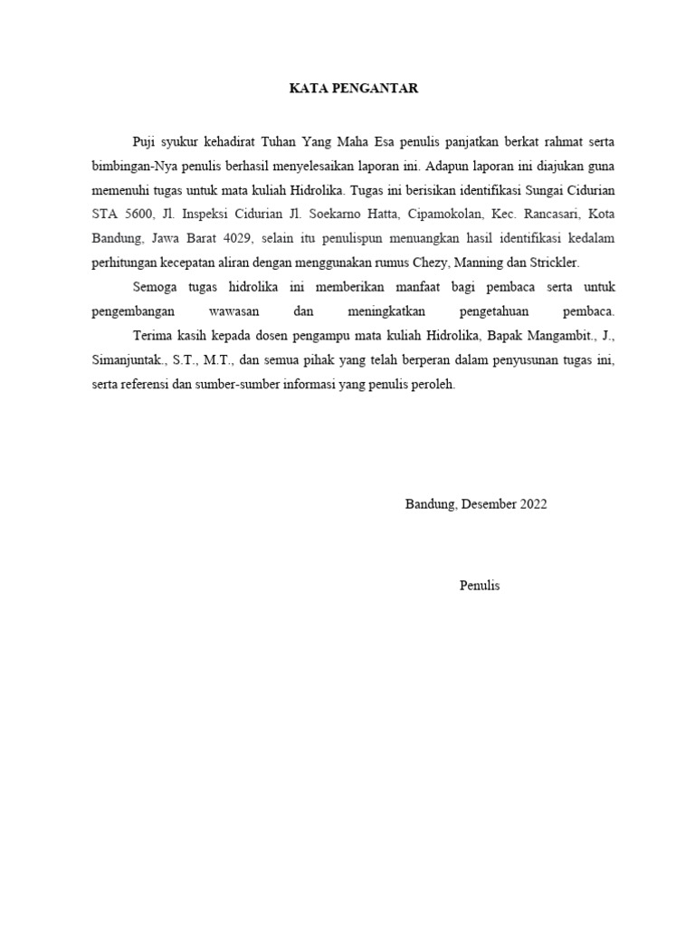 Analisis Kecepatan Aliran Sungai Cidurian | PDF