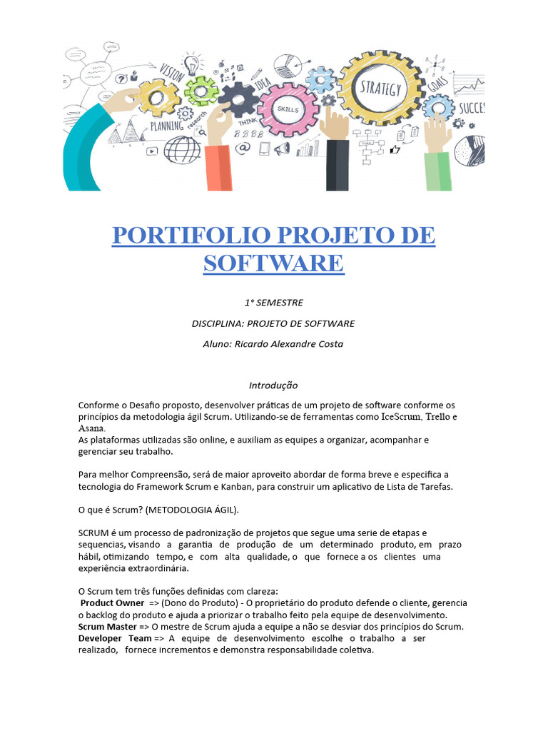 PORTIFOLIO PROJETO DE SOFTWARE | PDF | Desenvolvimento ágil de software ...