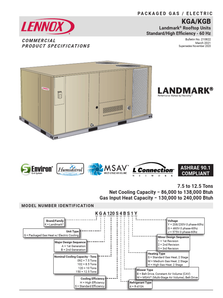 Lennox - KGB | PDF | Thermostat | Duct (Flow)