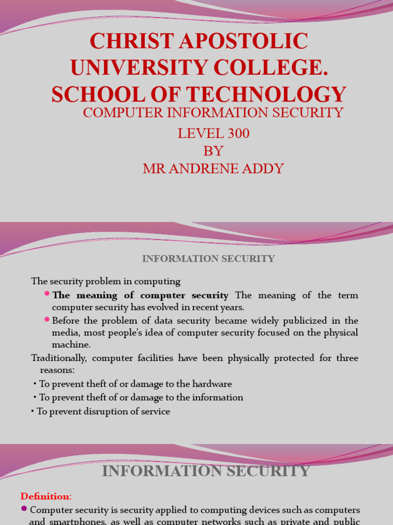 Infosec 1 | PDF | Security | Computer Security