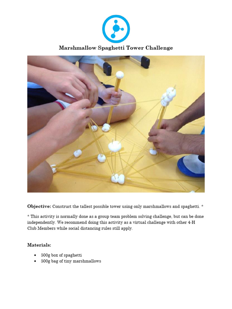 W9 - Marshmallow Spaghetti Tower Challenge | PDF