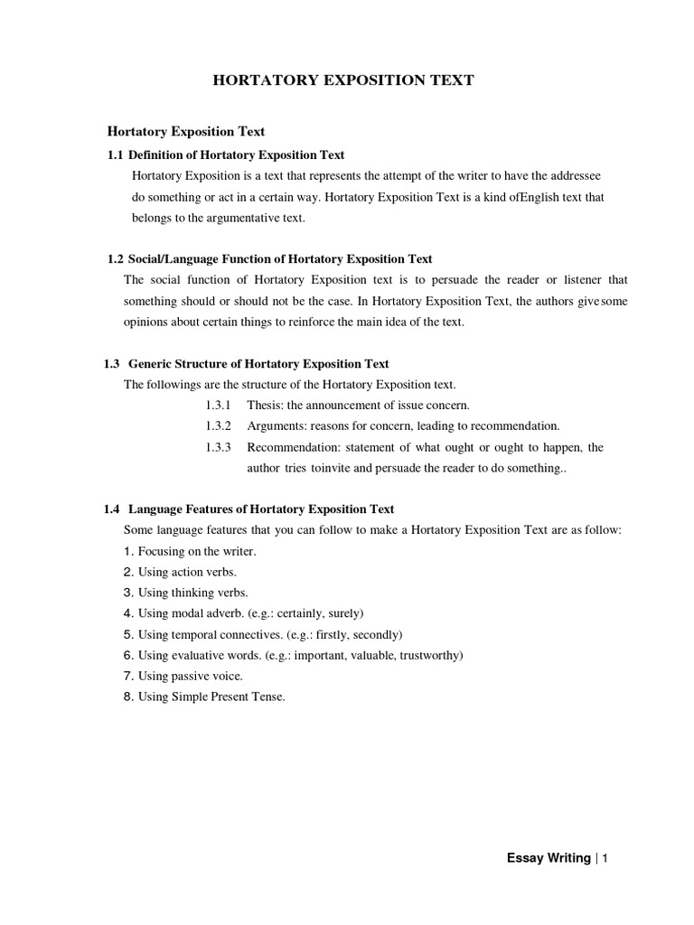 Understanding Hortatory Exposition Text | PDF