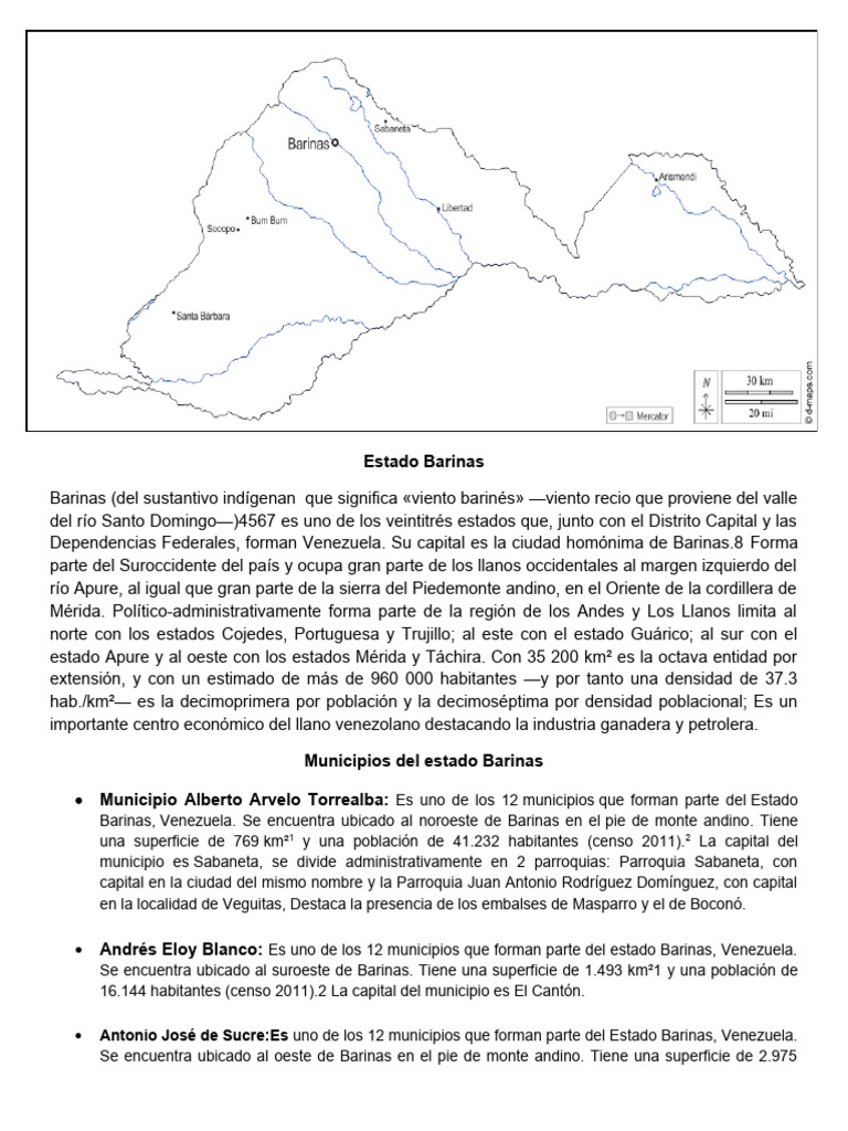 Estado Barinas y Sus Municipios | PDF | Ciencias de la Tierra