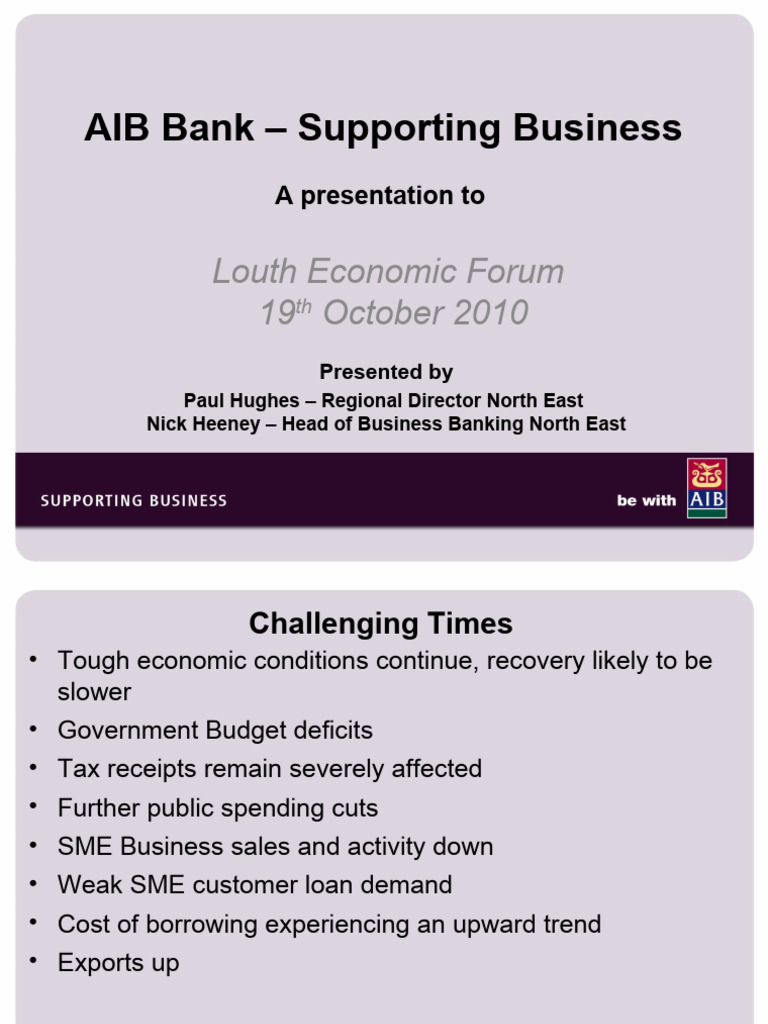 AIB Presentation | PDF | Small And Medium Sized Enterprises | Banks