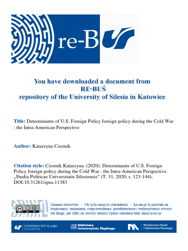 Czornik - Determinants of U.S. Foreign | PDF | Containment | Cold War