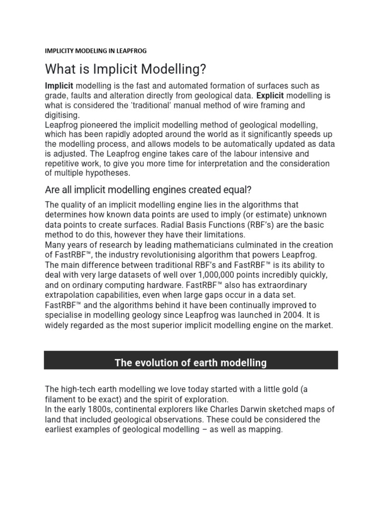 Implicity Modeling in Leapfrog | PDF | Geology | Plate Tectonics