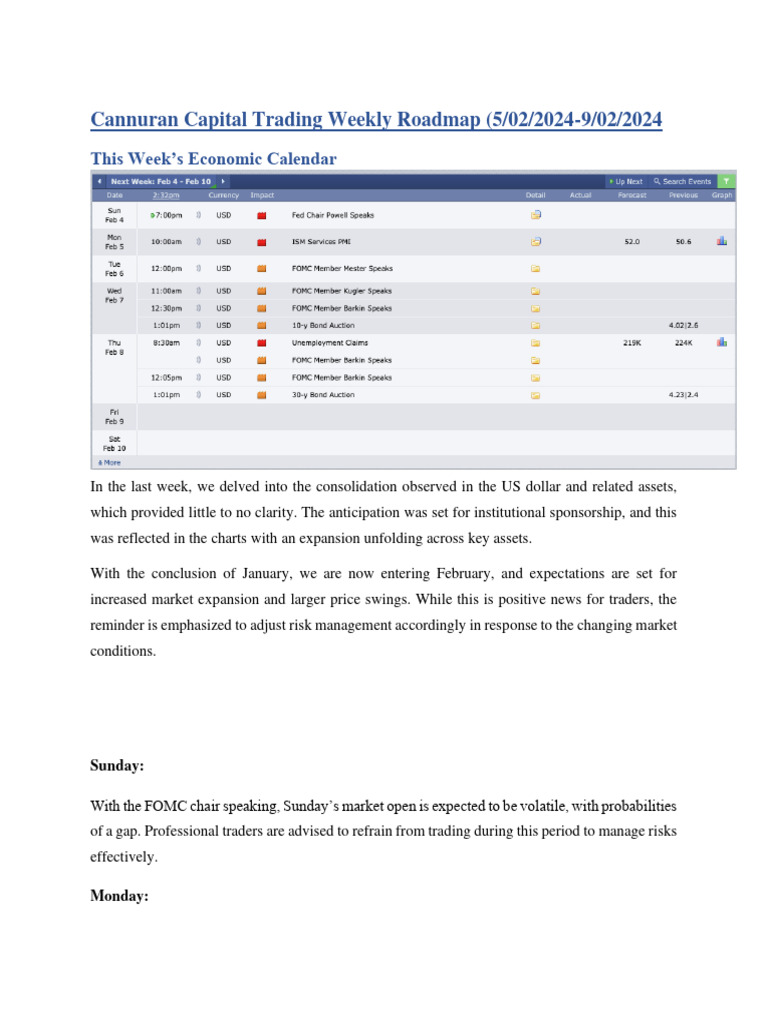 Weekly Trading Roadmap: Feb 5-9, 2024 | PDF | Market Trend | Hedge ...
