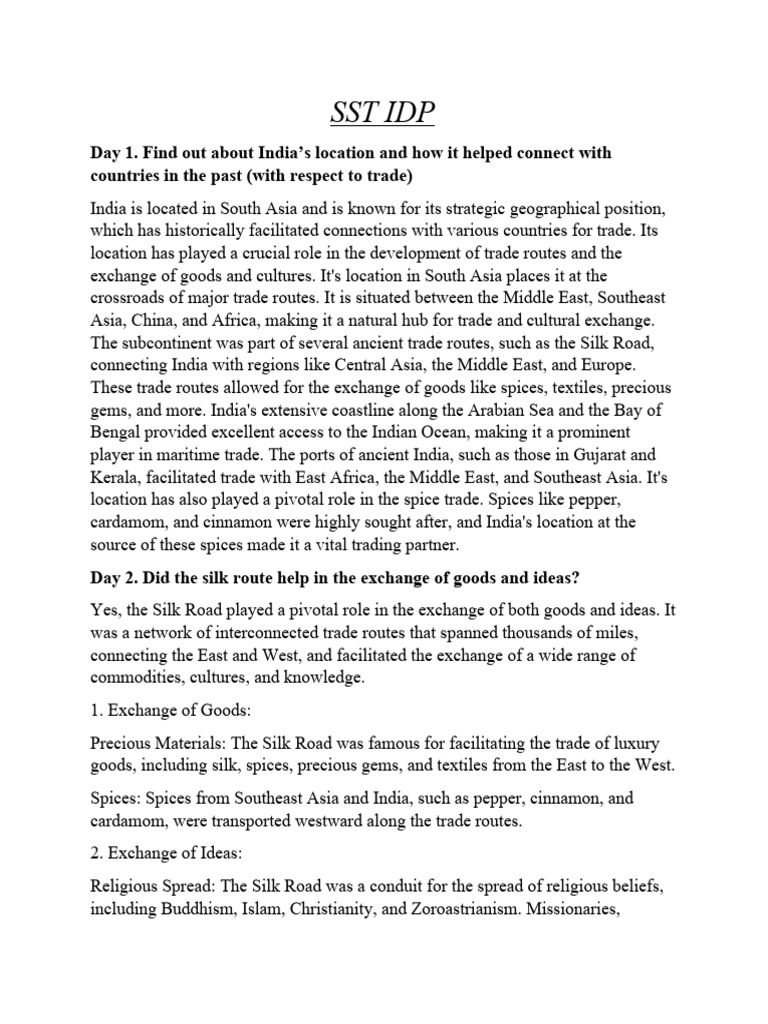 SST Idp | PDF | Globalization | Trade