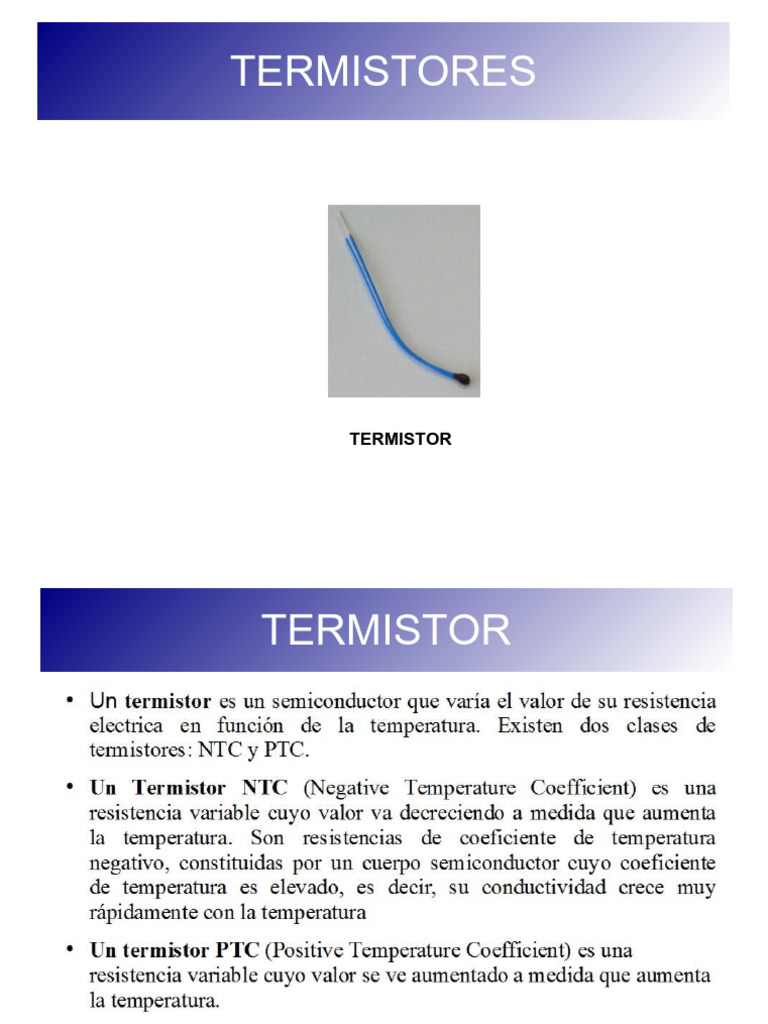 Guía Completa de Termistores NTC y PTC | PDF | Cantidades fisicas ...