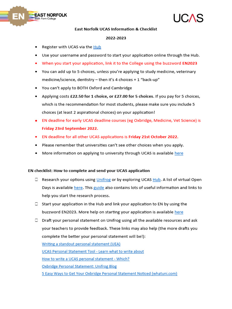 UCAS Check List 2022 2 | PDF | Business