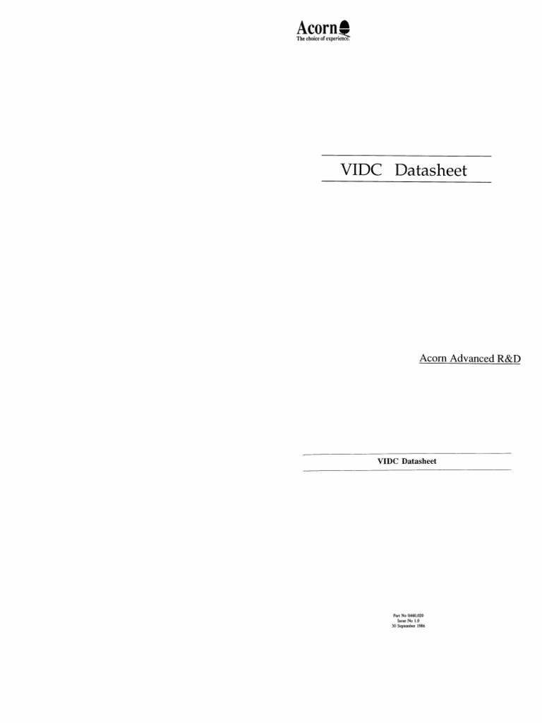 VIDC Datasheet Sep86 | PDF