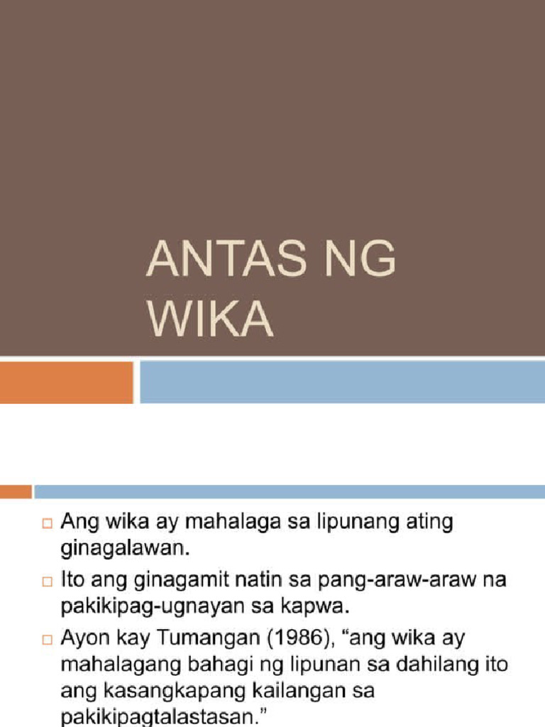 Antas NG Wika | PDF