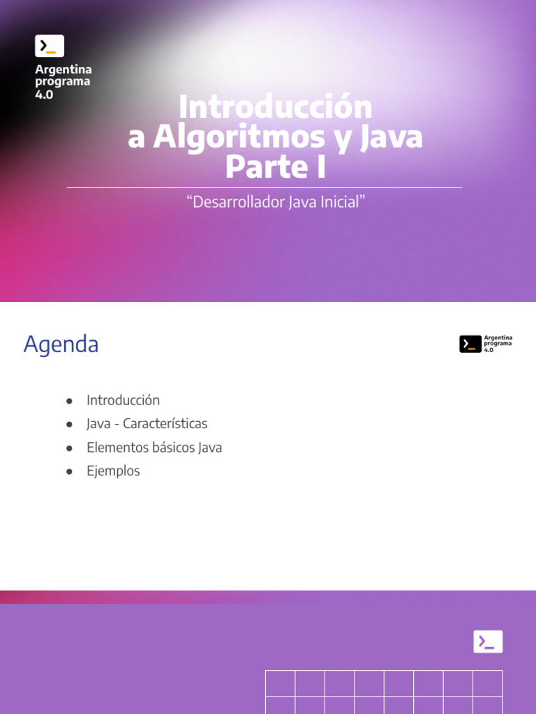 Clase 1 - Introduccion A Algoritmos y Java - Parte I | PDF | Programación | Programa de computadora