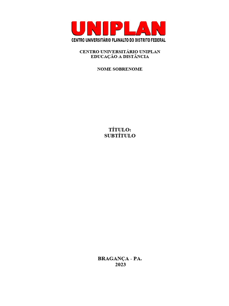 TCC Pedagogia Uniplan | PDF | Aprendizado | Pedagogia