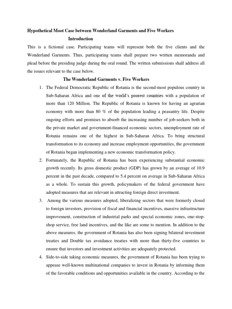 Hypothetical Case | PDF | Employment | Labour Economics