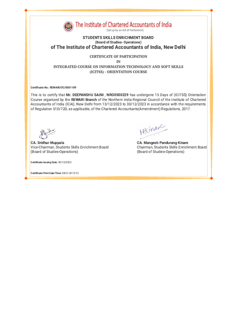 OP Certificate | PDF