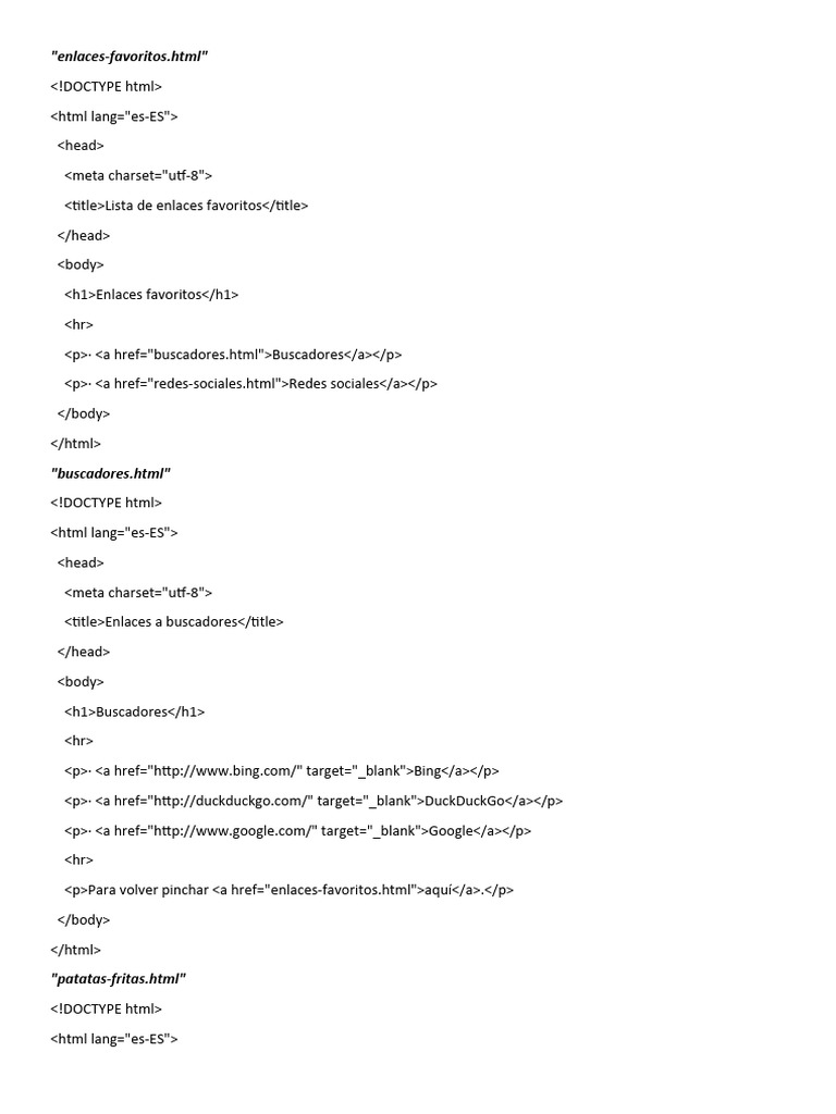 Ejercicios HTML | PDF | Informática