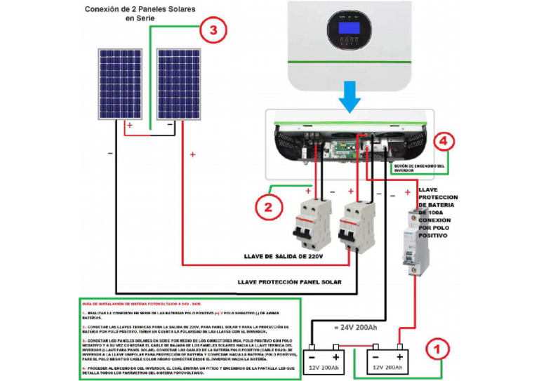 Guía de Instalación de Sistema Fotovoltaico 24V - 3KW | PDF