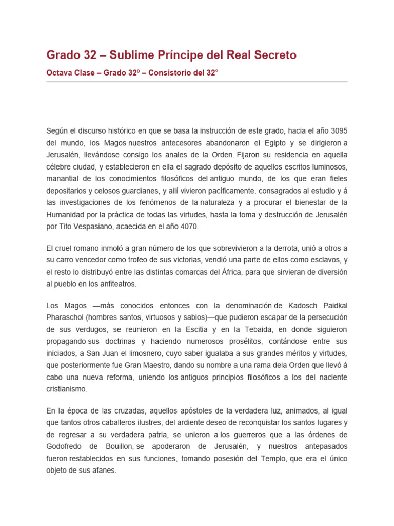 Grado 32: Sublime Príncipe del Real Secreto | PDF | Dios | Masonería