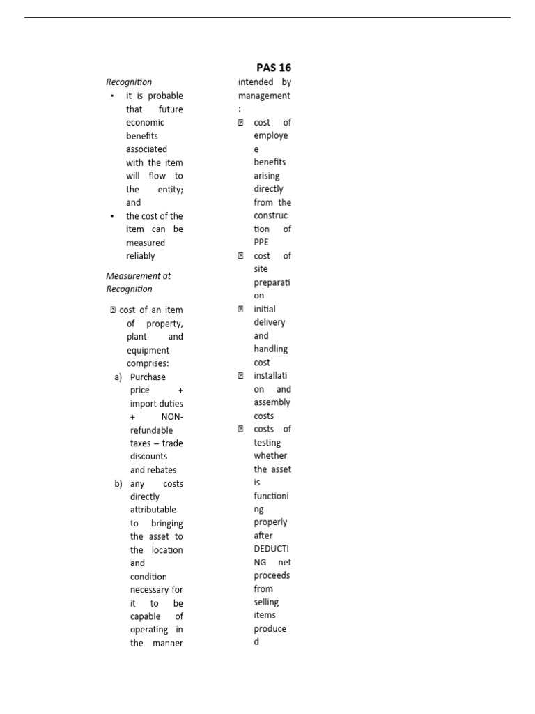 Pas 16 Notes | PDF | Depreciation | Investing