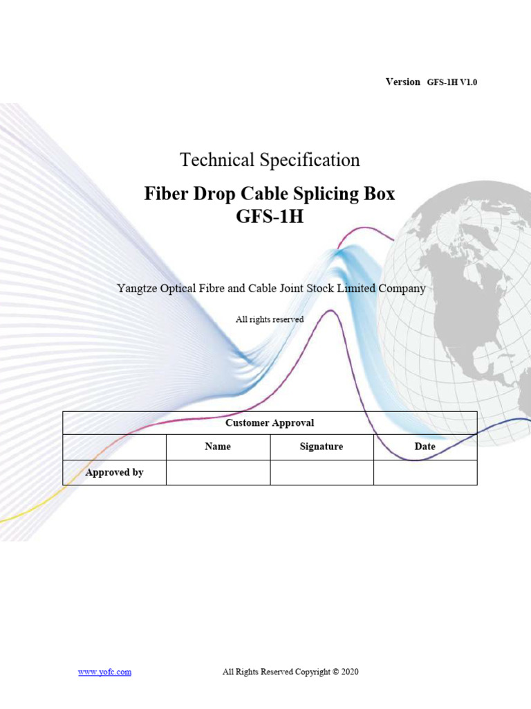 YOFCFiber Frop Cable Splicing Box GFS-1H Technical Specification | PDF ...