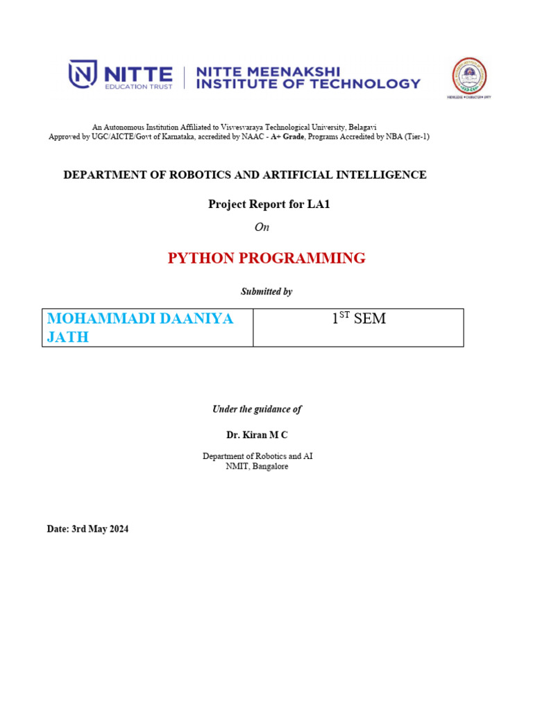 PYTHON Training Report 1 PDF | PDF | Parameter (Computer Programming) | Scope (Computer Science)