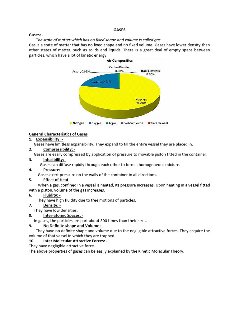Characteristics and Laws of Gases | PDF | Gases | Pascal (Unit)