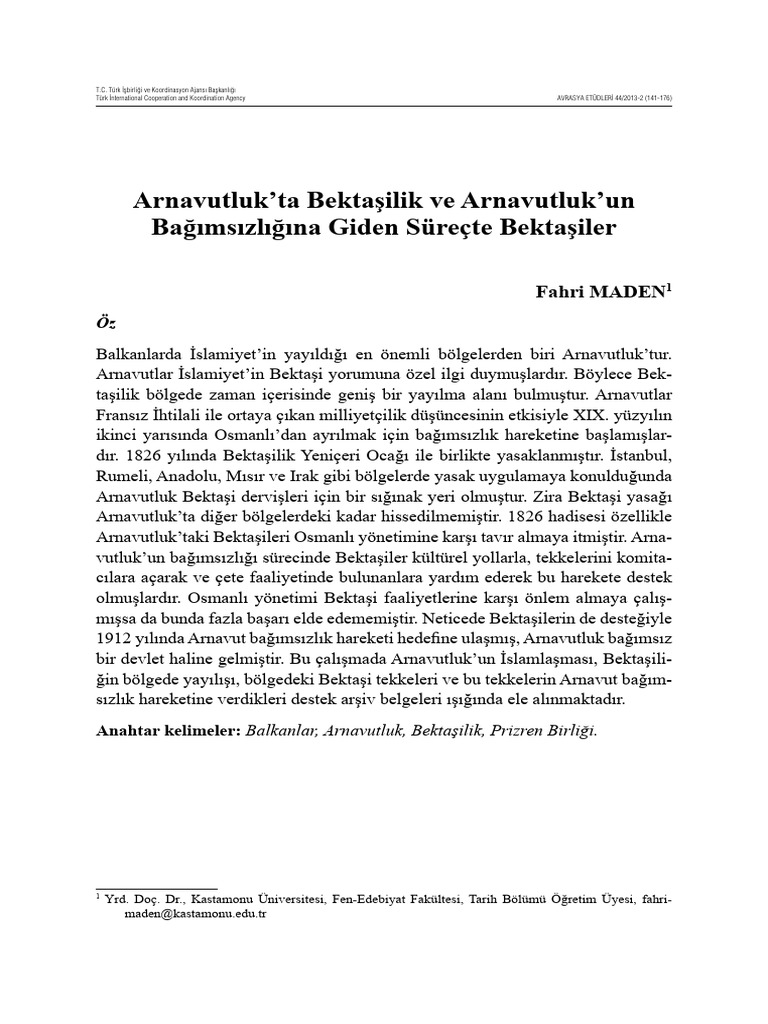 Arnavutluk - Ta Bekta - Ilik Ve Arnavutluk - Un Ba - Ms - ZL - Na Giden S - Re - Te Bekta - Iler ...