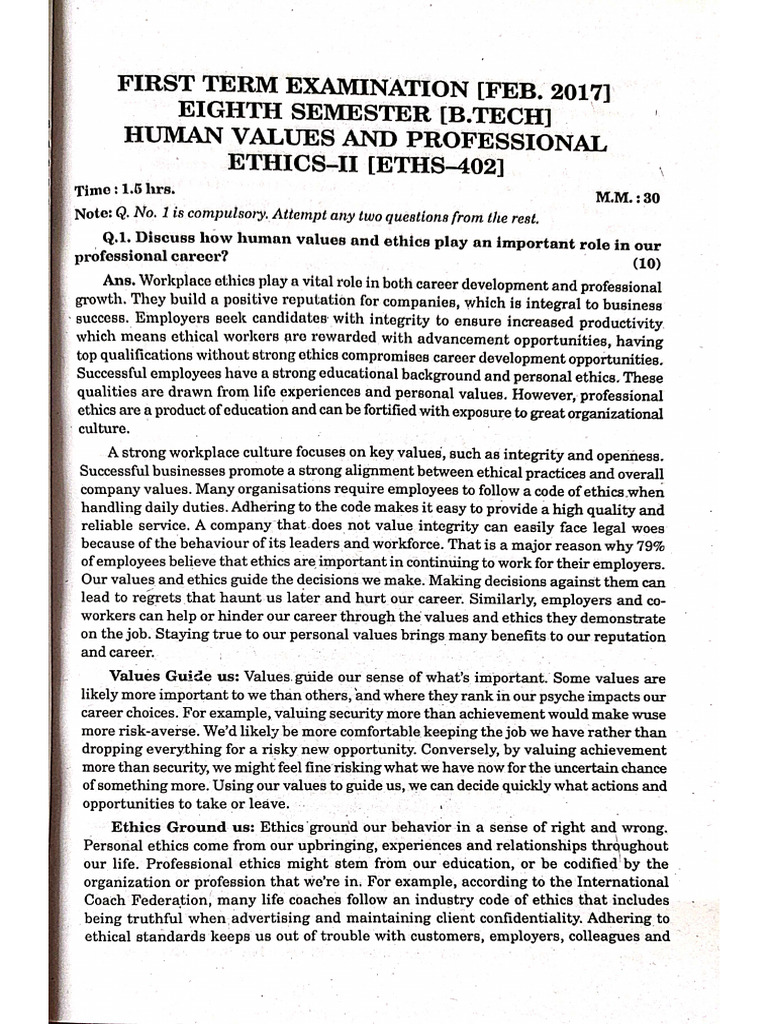 Human Values and Professional Ethics - 2 | PDF