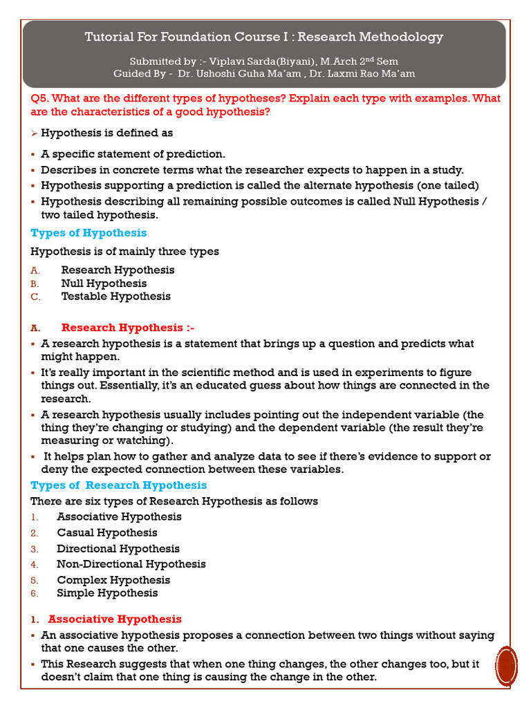 Tutorials For Foundation Course - Research Methodology | PDF ...