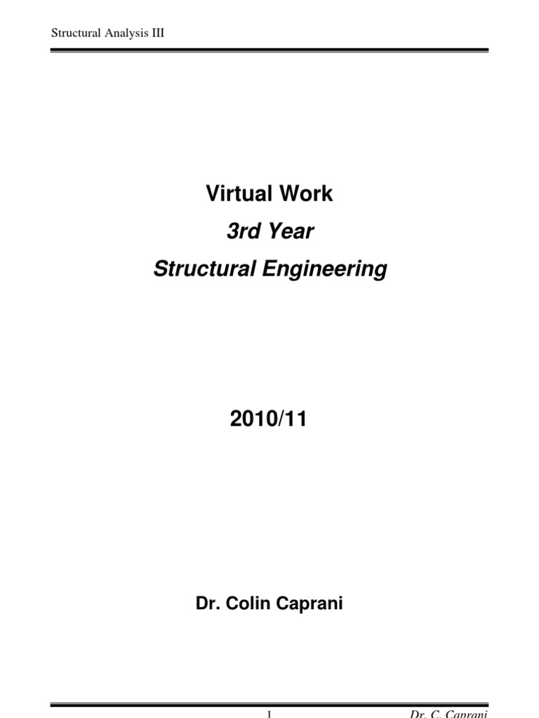 Virtual Work Principles for Structural Analysis | PDF | Structural ...