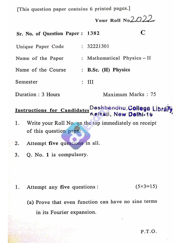 Mathematical - Physics 2 2022 - 3 Watermark | PDF