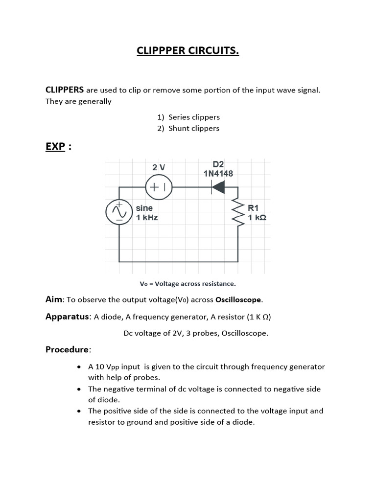 Clippers | PDF | Diode | Electrical Network