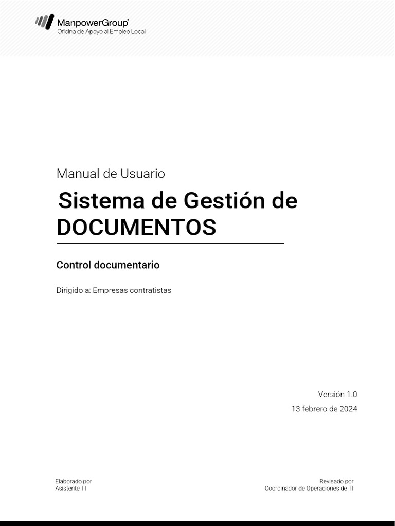 Manual de Usuario Contratista Sistema DTS | PDF | Informática | Software